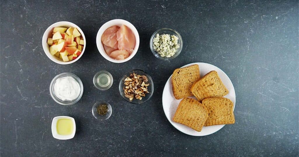 Chicken Blue Cheese Apple and Walnut Sandwich - Picnic Tale