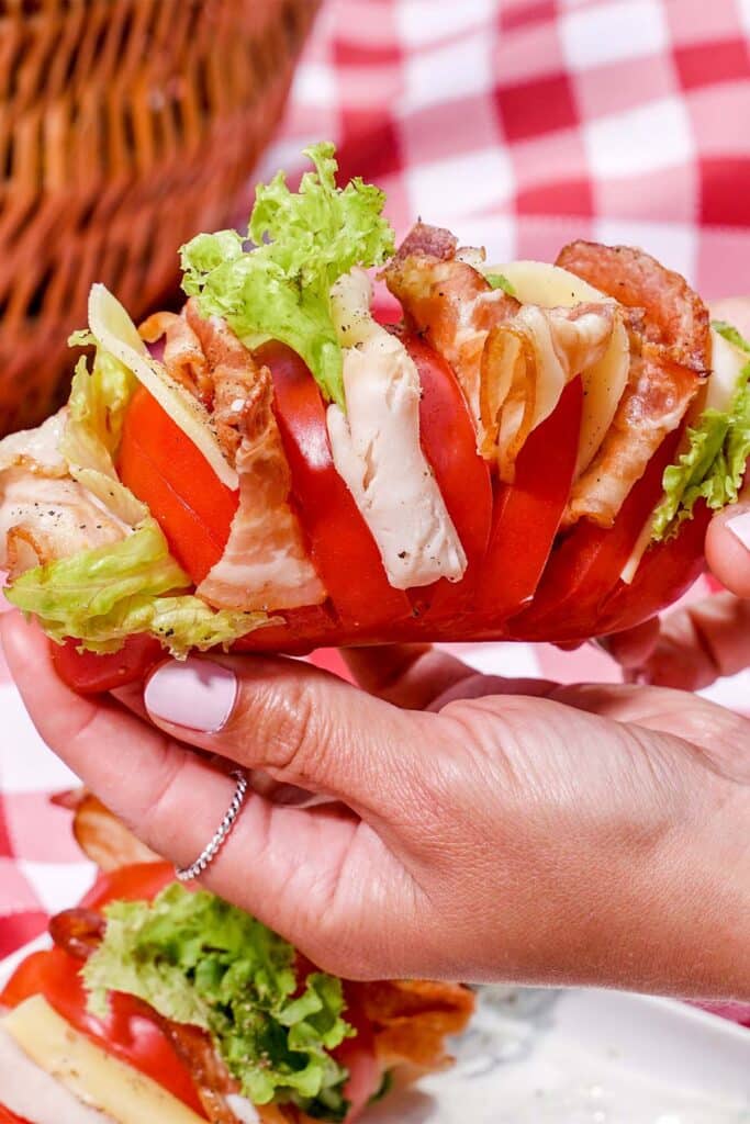 Hasselback Tomato Clubs - Picnic Tale