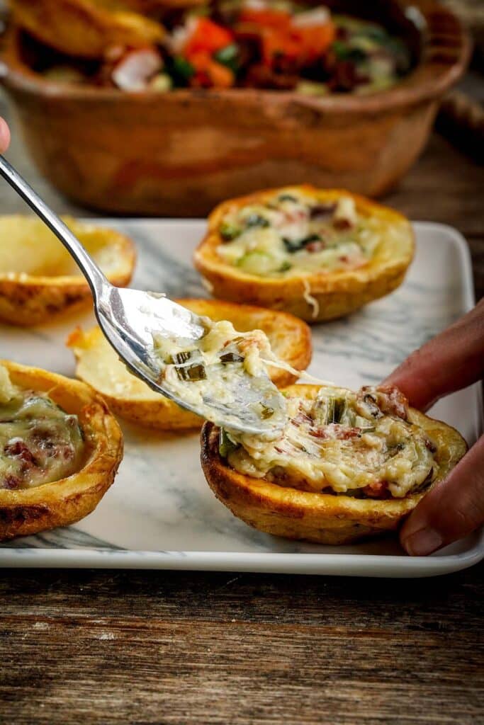 Chorizo Queso Potato Skins Recipe - Picnic Tale