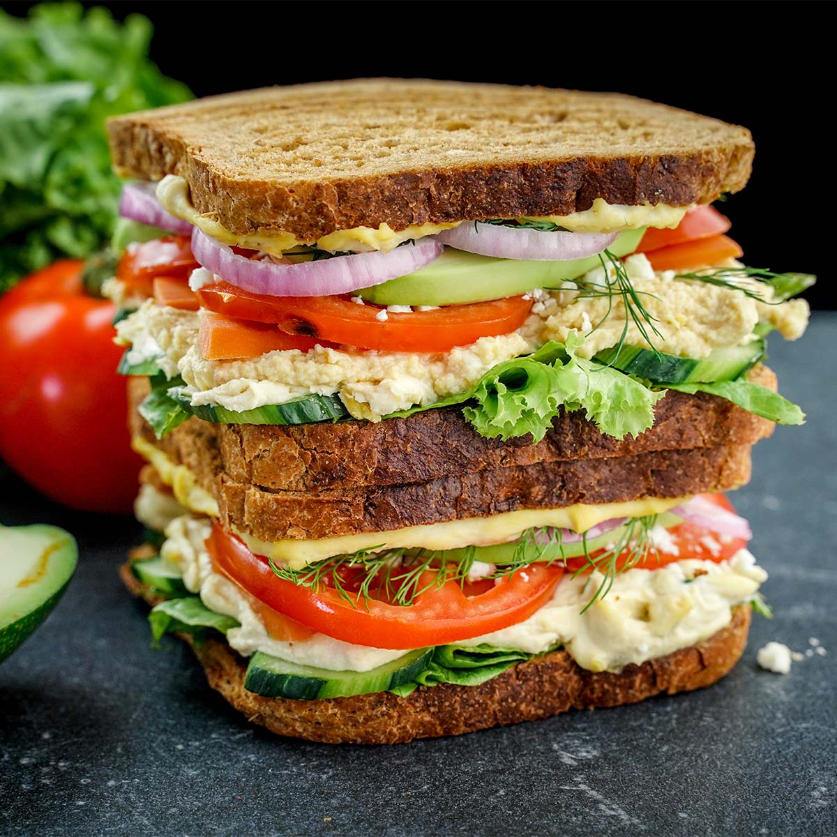 Hummus Sandwich - Picnic Tale