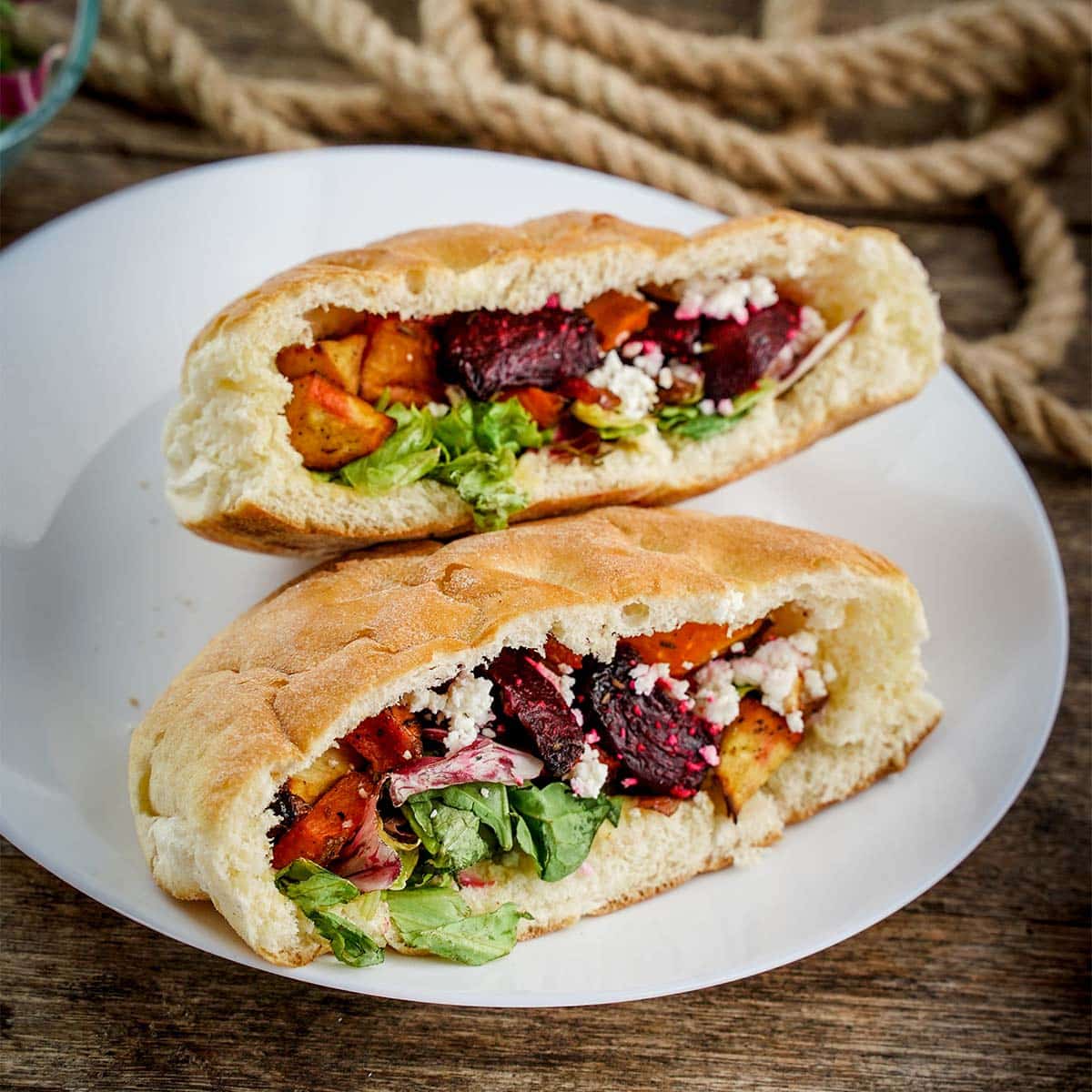 Roasted Veggie Hummus Pockets - Picnic Tale